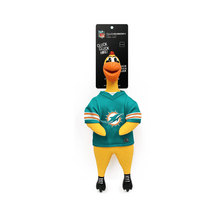 LittleEarth NFL Miami Dolphins Rubber Chicken Dog Toy | Kanu Pet